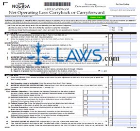 Form NOL-85A Net Operating Carryback or Carryforward - Alabama Forms ...